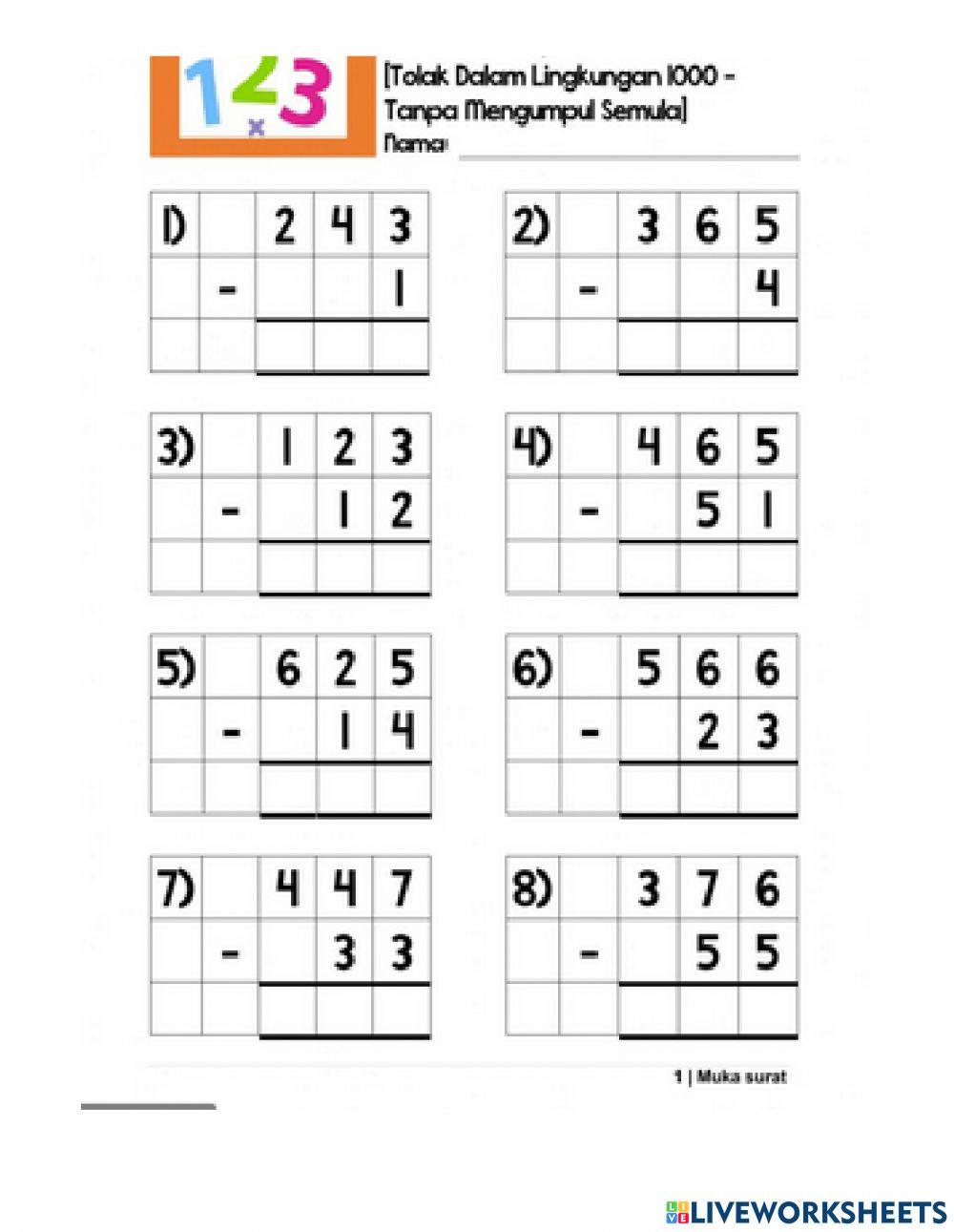 Matematik KSSMP… | Free Interactive Worksheets | 1338697