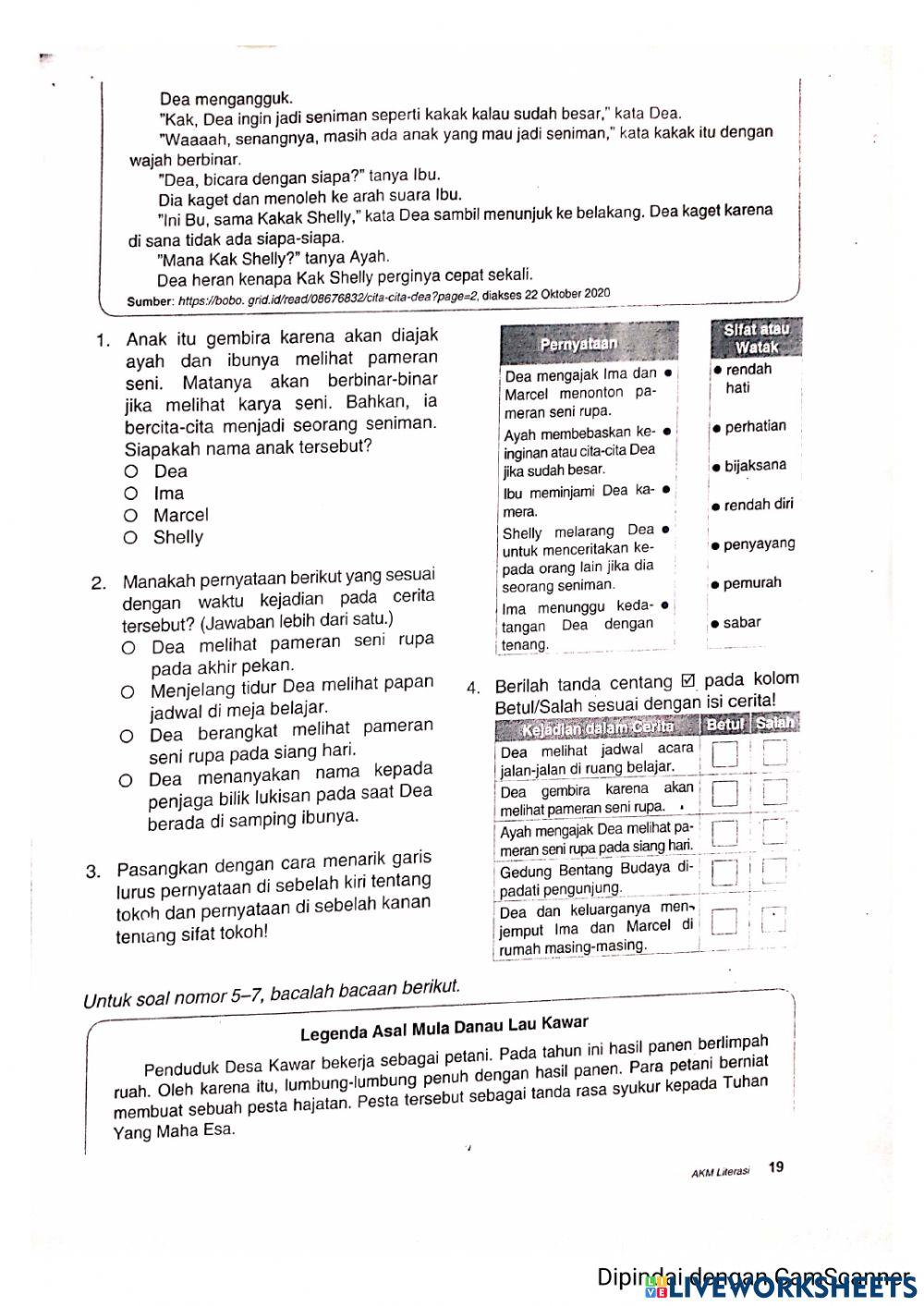Latihan akm1 worksheet | Live Worksheets