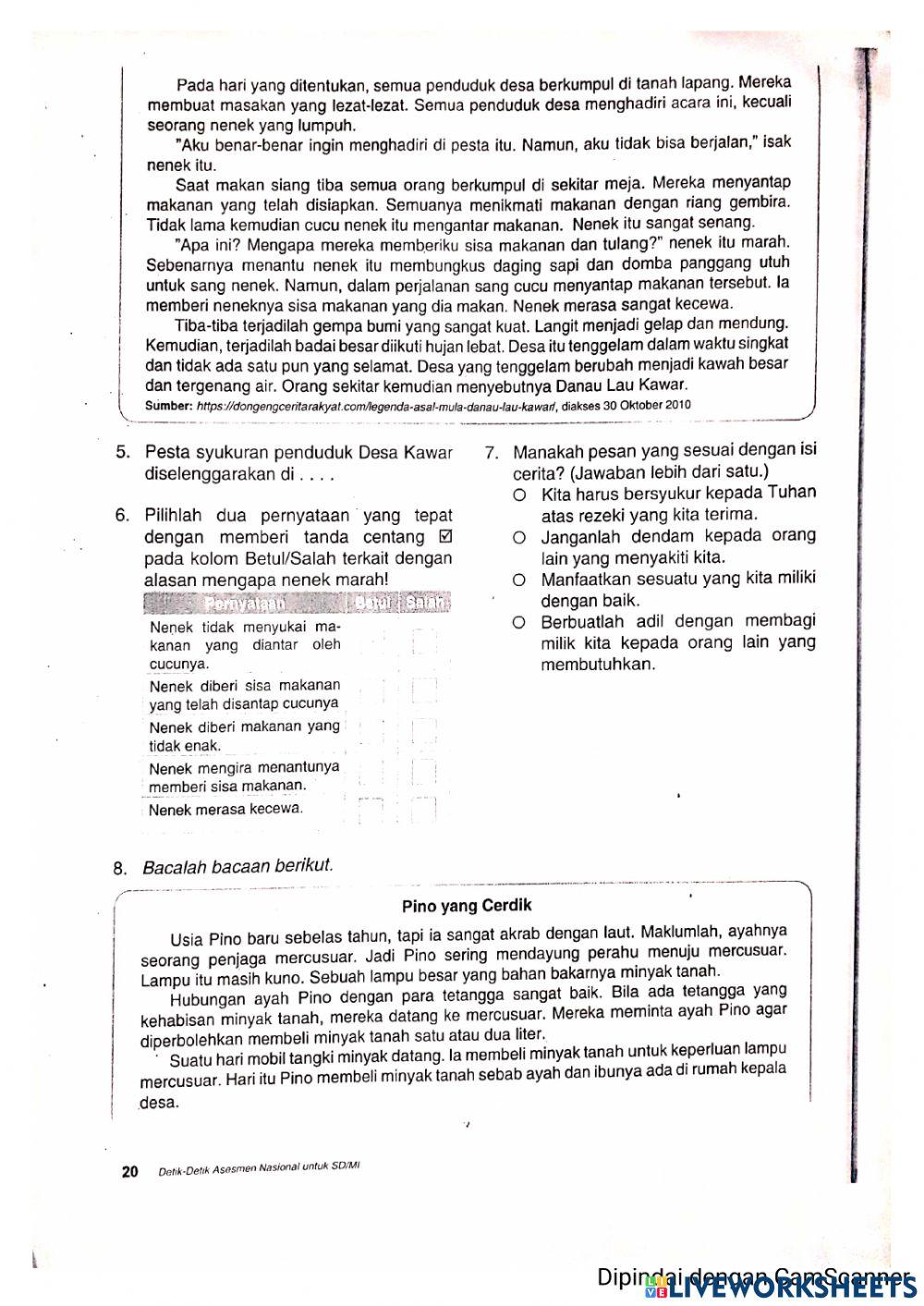 Latihan akm1 worksheet | Live Worksheets