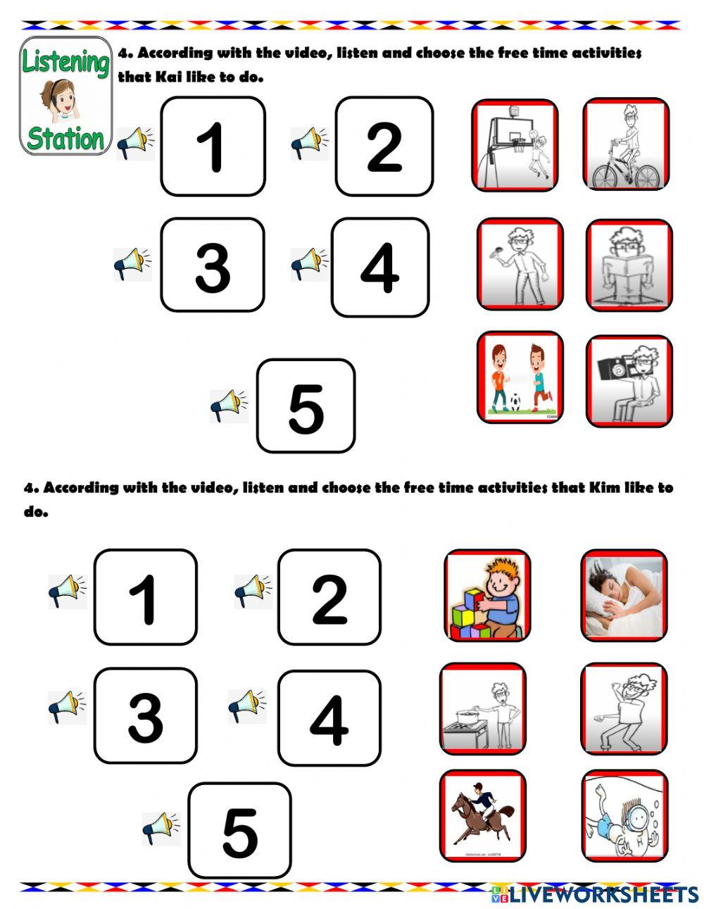 Pdf online worksheet: Leisure Activities | Live Worksheets