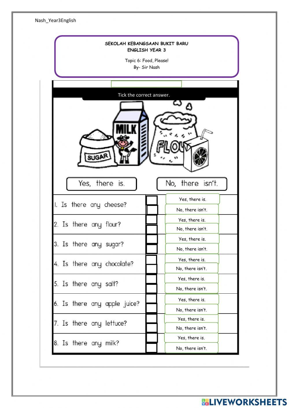 Food, Please interactive activity | Live Worksheets
