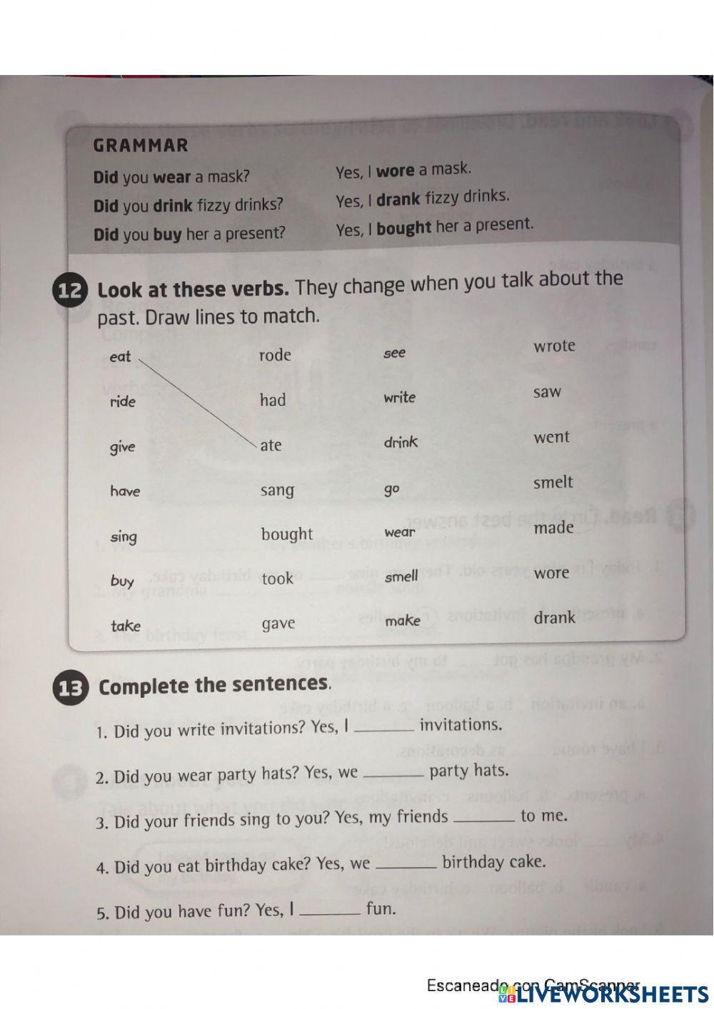 Past Simple activities worksheet | Live Worksheets