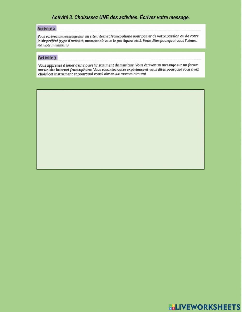 DELF Production… | Free Interactive Worksheets | 1340350