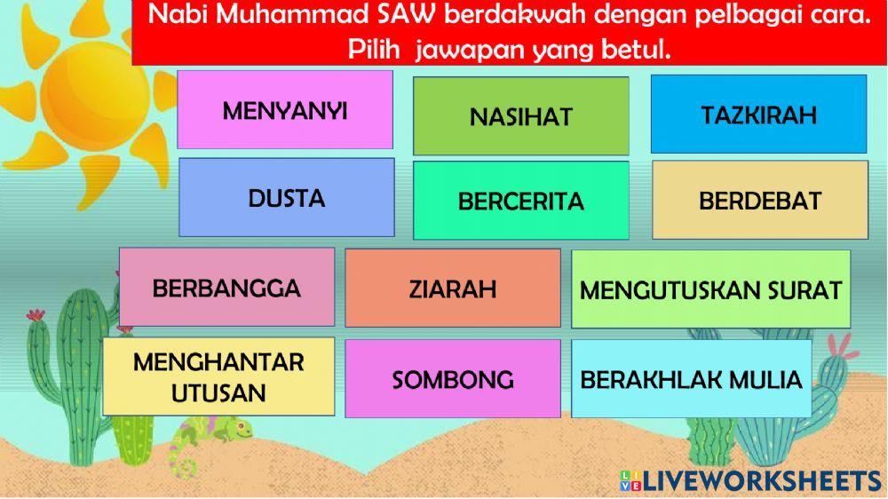 Dakwah Nabi Muhammad SAW exercise | Live Worksheets