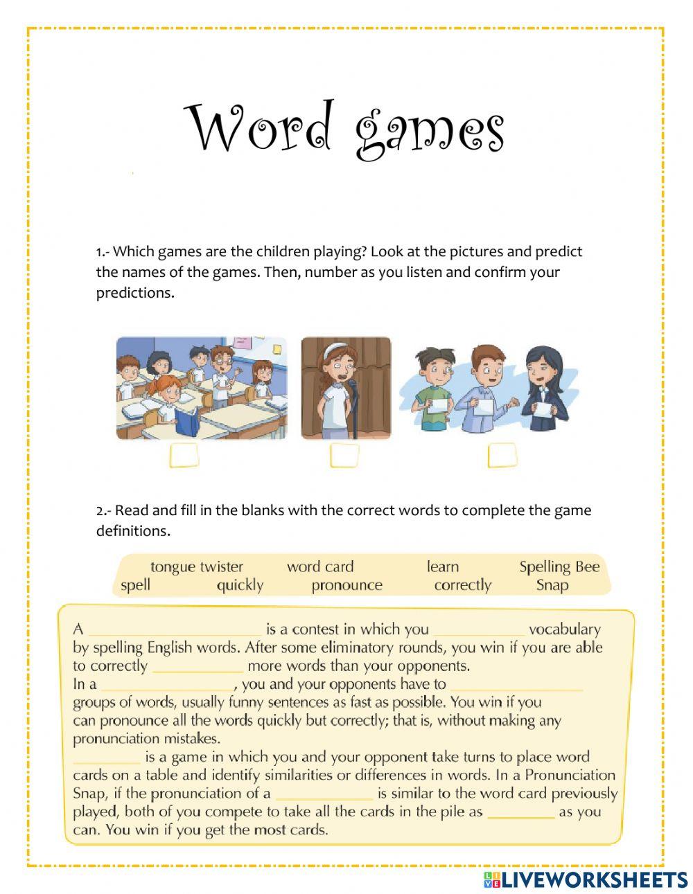 1376821 | Word games | JoselineTorres | LiveWorksheets
