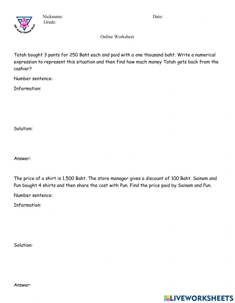 Combined worksheet | Live Worksheets