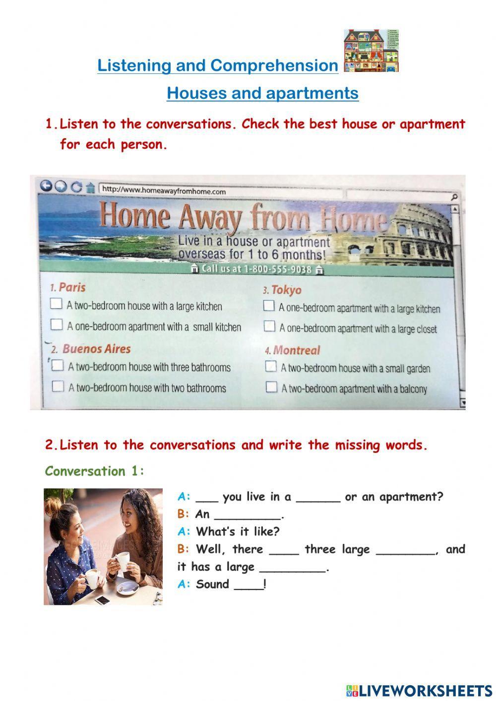 Listen and answer online worksheet for basic | Live Worksheets