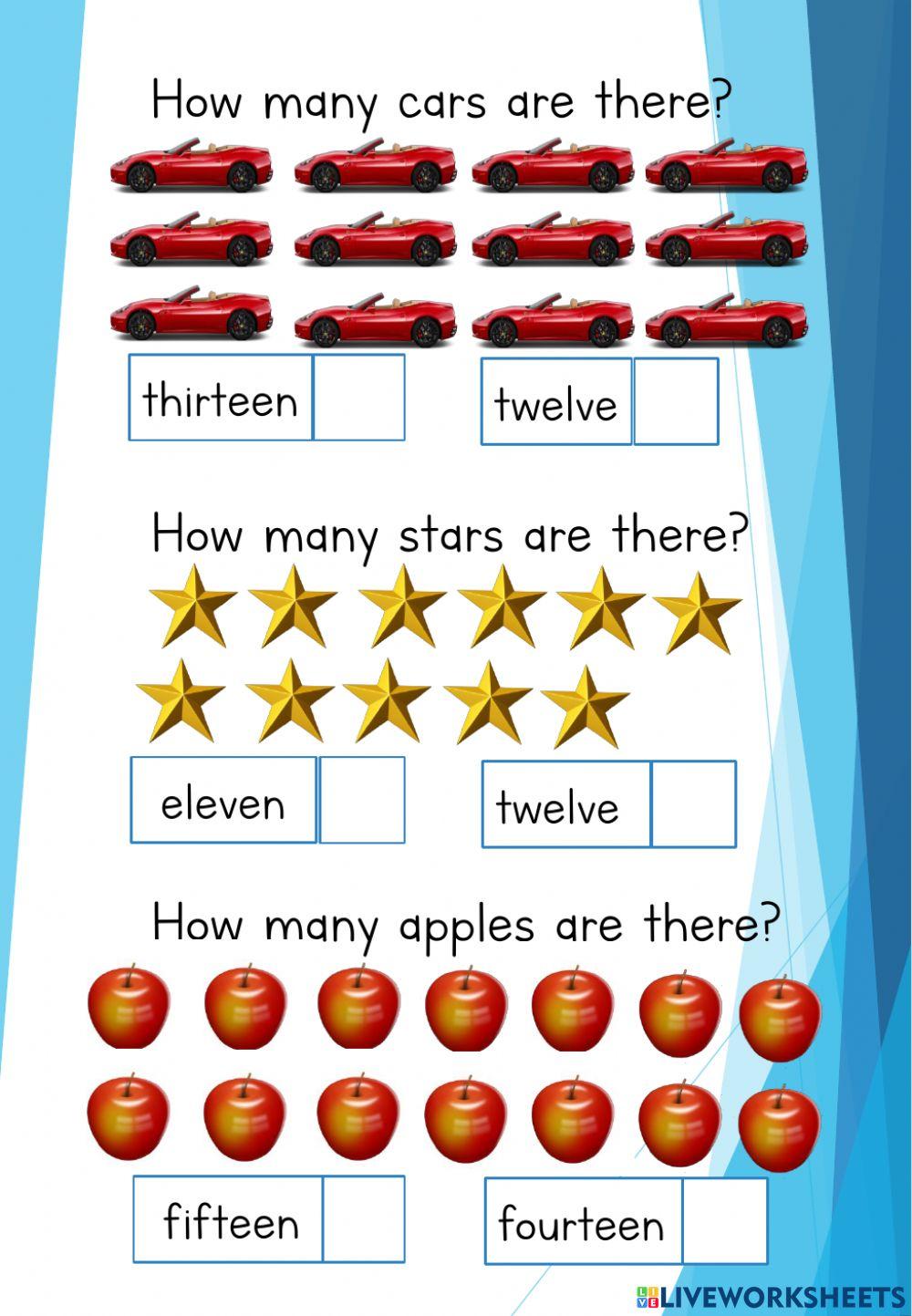 Counting interactive worksheet for Grade1 | Live Worksheets