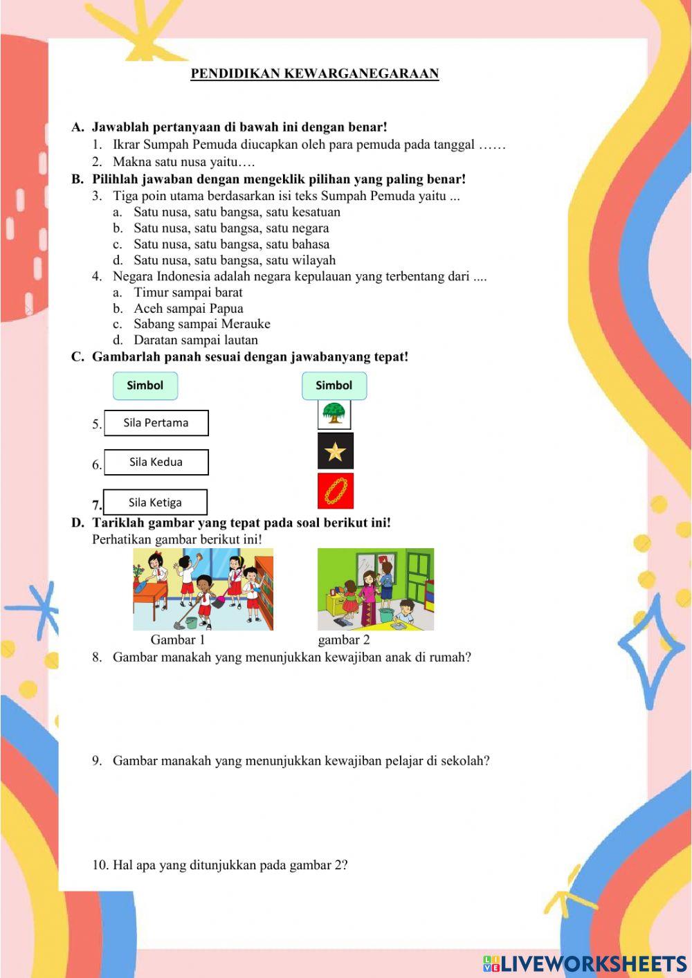 Perjuangan Worksheet Live Worksheets