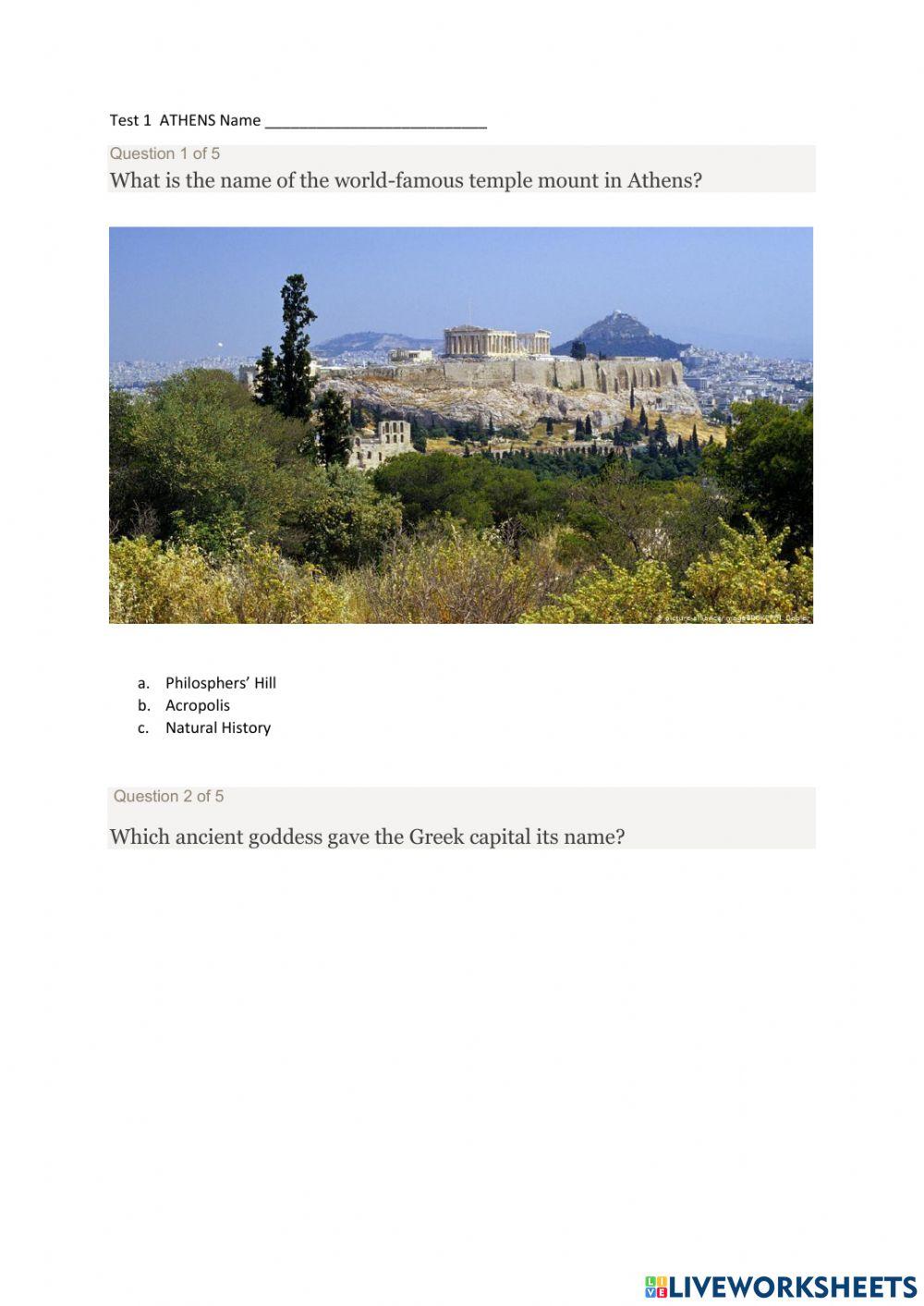Greece worksheet | Live Worksheets