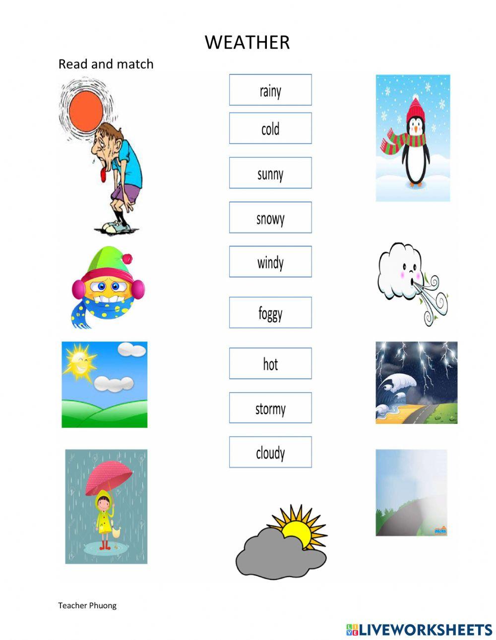 Weather online exercise for grade 3,4 | Live Worksheets