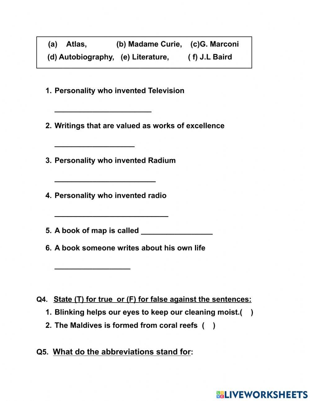 Gk | Free Interactive Worksheets | 1378856
