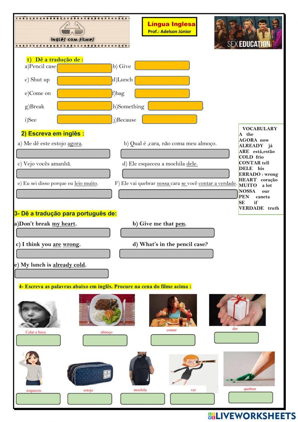 Sex Education Cena Worksheet Live Worksheets