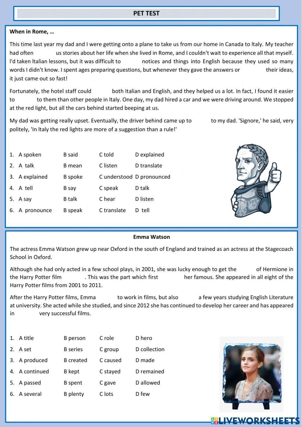 Pet test | Free Interactive Worksheets | 1379333