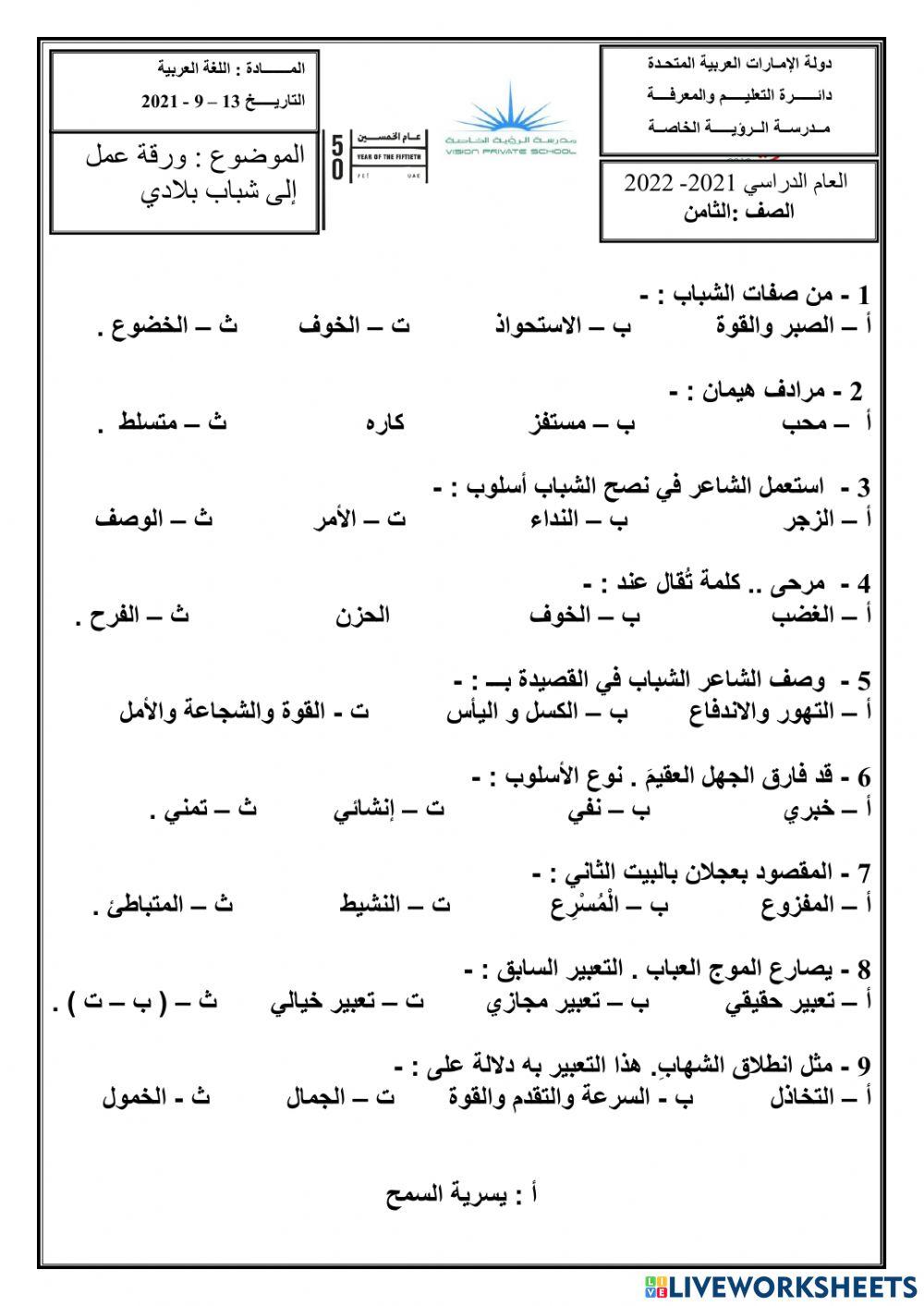 ورقة عمل إلى شباب بلادي 1002 Yousriaelsemeh