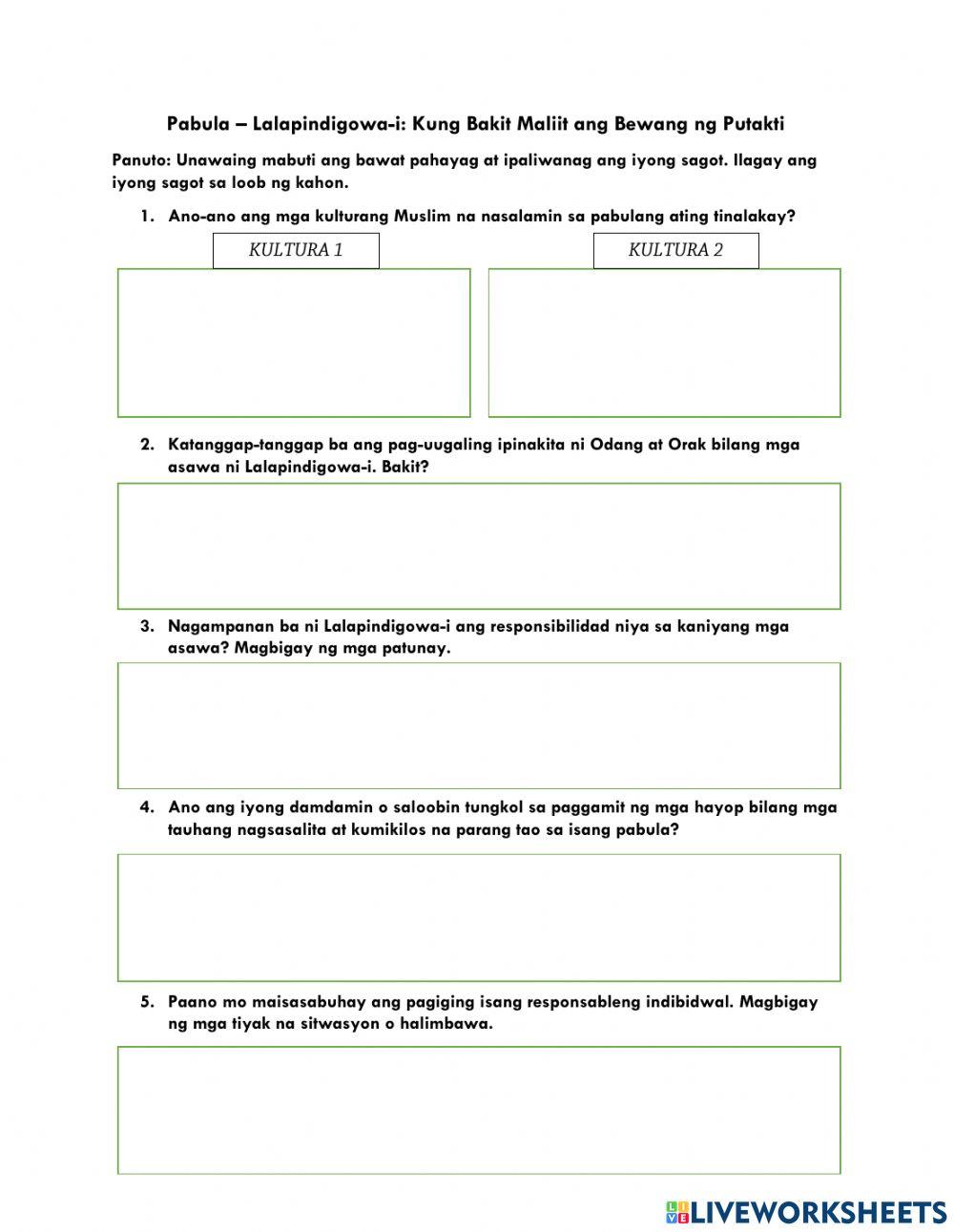 PABULA - LALAPI… | Free Interactive Worksheets | 1379202