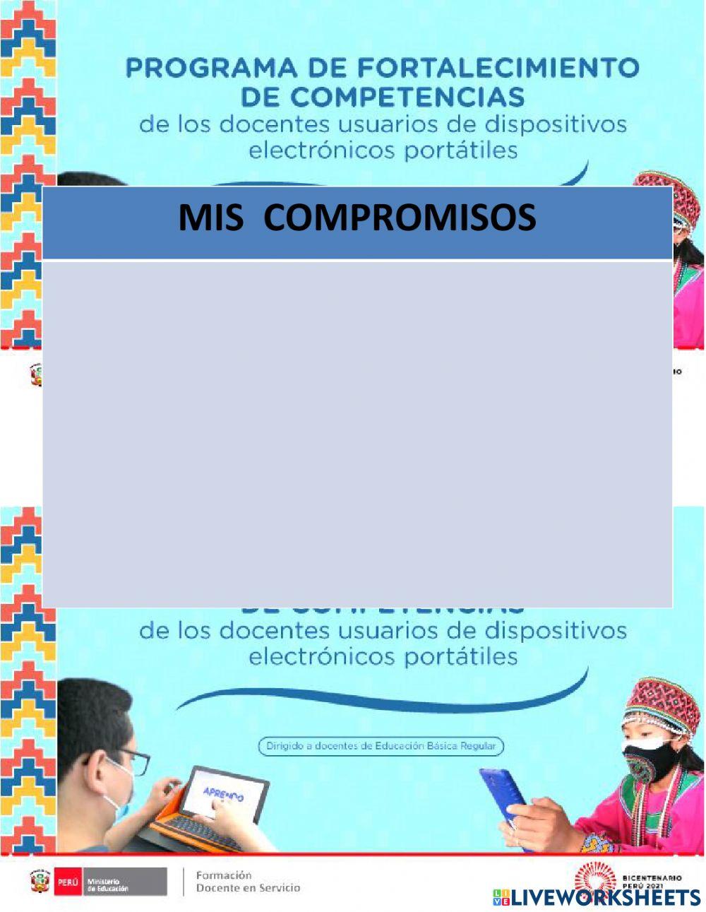 Mis compromisos worksheet | Live Worksheets