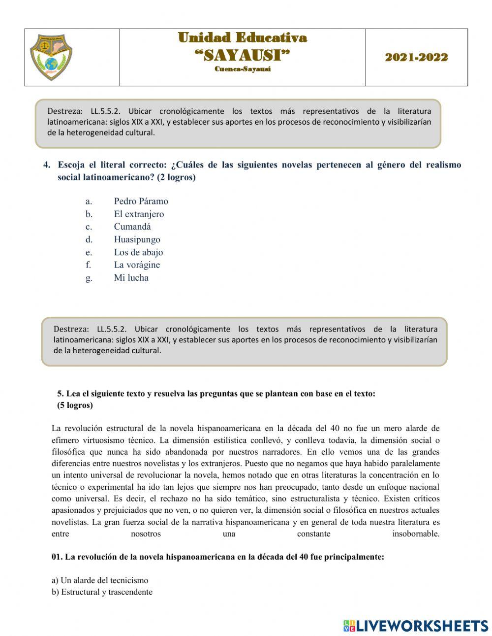 Eval. Diagnósti… | Free Interactive Worksheets | 5160692