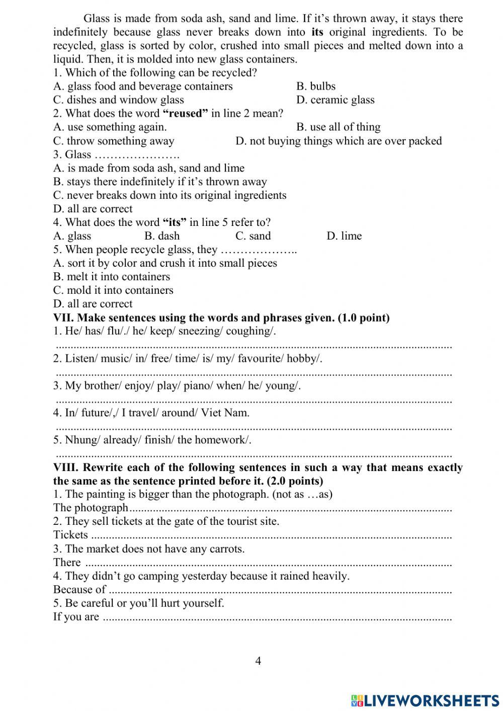 Ly Thi Nhu Huyen | FINAL TEST-1ST SEMESTER-GRADE 7