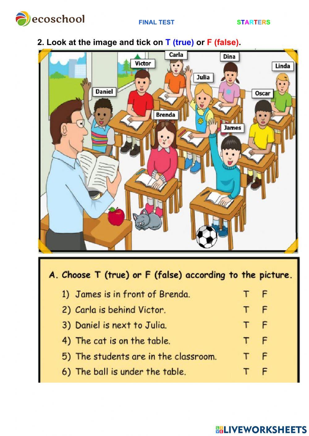 1379794 | Final exam starters | Luis | LiveWorksheets