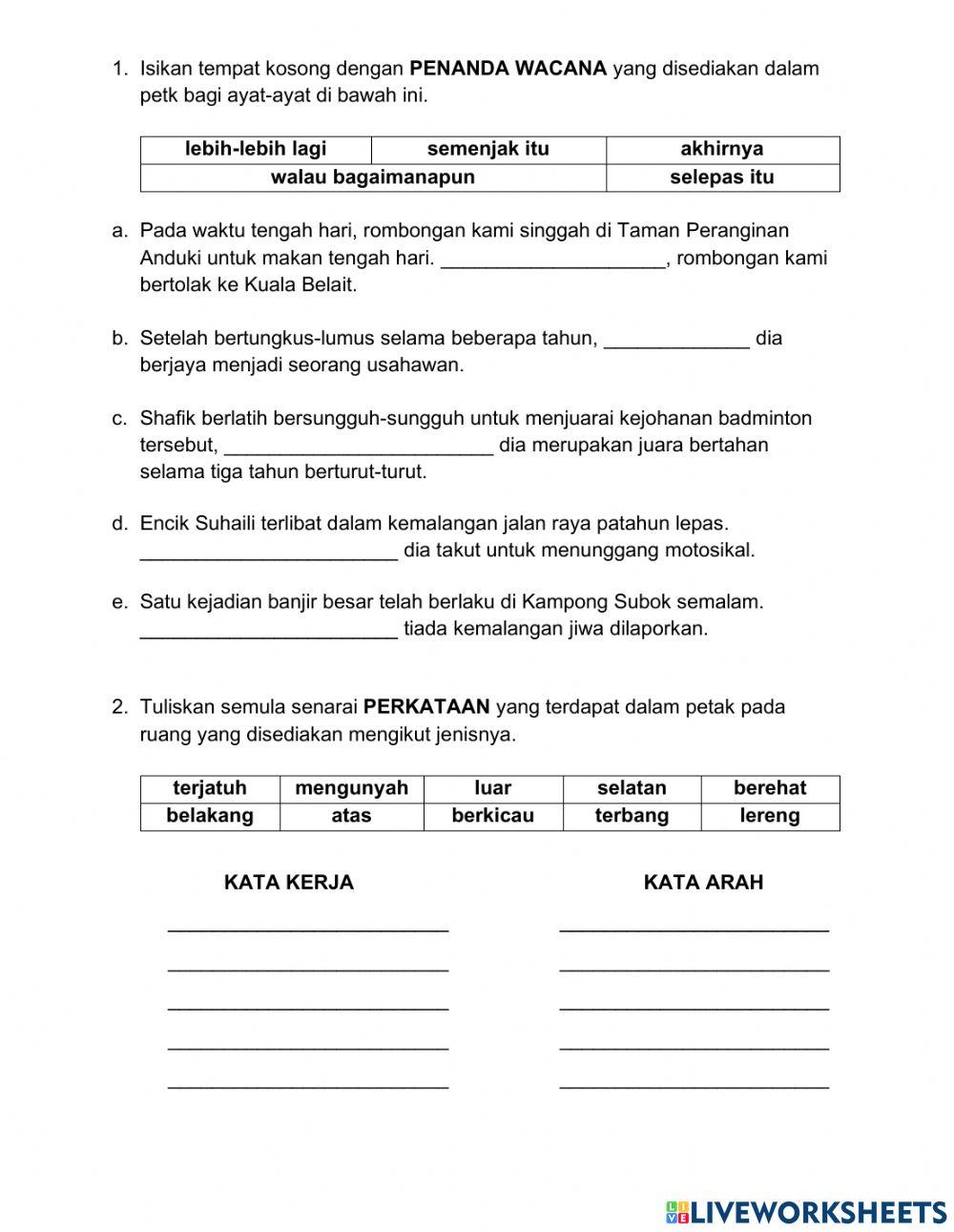 Kertas 2 online worksheet | Live Worksheets