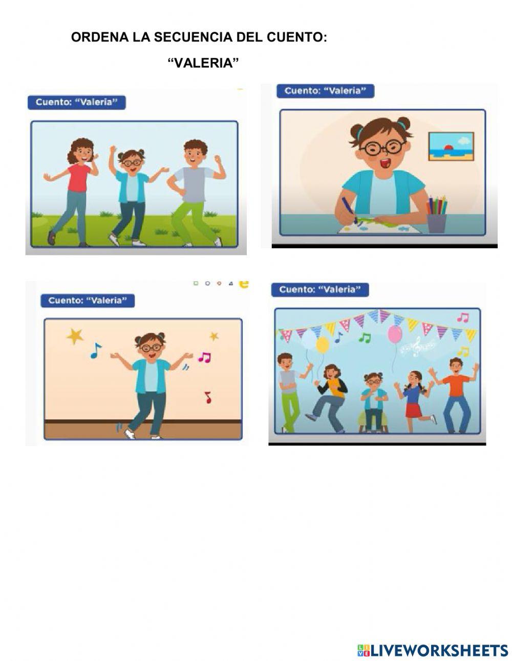Cuento valeria worksheet | Live Worksheets