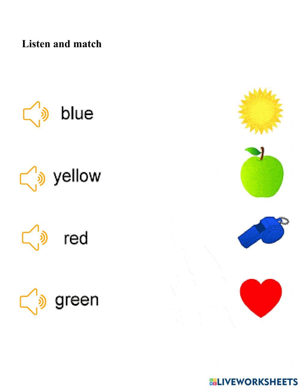 Colors online exercise for kindergarten | Live Worksheets