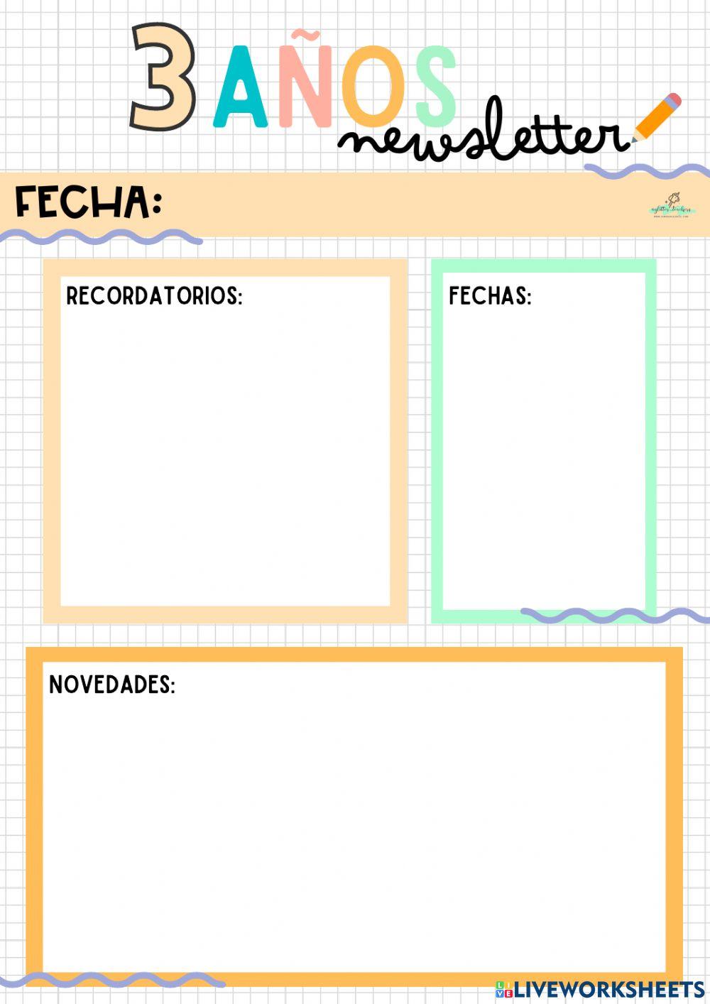 Newsletter worksheet | Live Worksheets