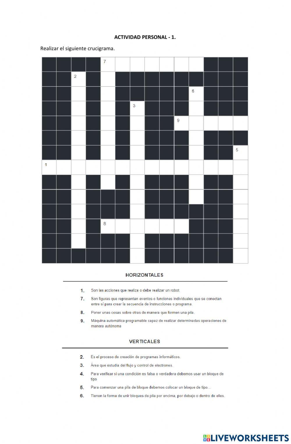 Programacion en bloques worksheet | Live Worksheets