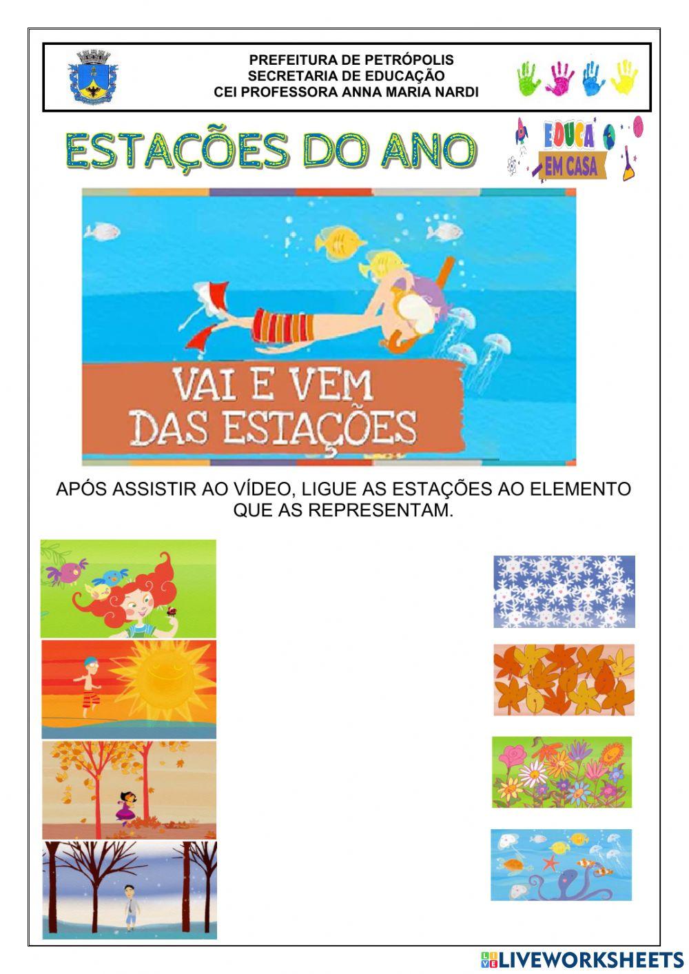 Estações do ano Educação infantil activity | Live Worksheets