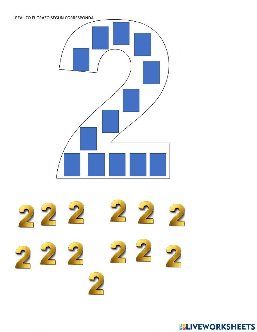 Numero 2 online pdf activity for INICIAL 1 | Live Worksheets