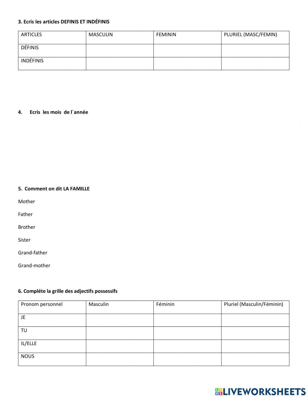 Examen premier … | Free Interactive Worksheets | 1383432