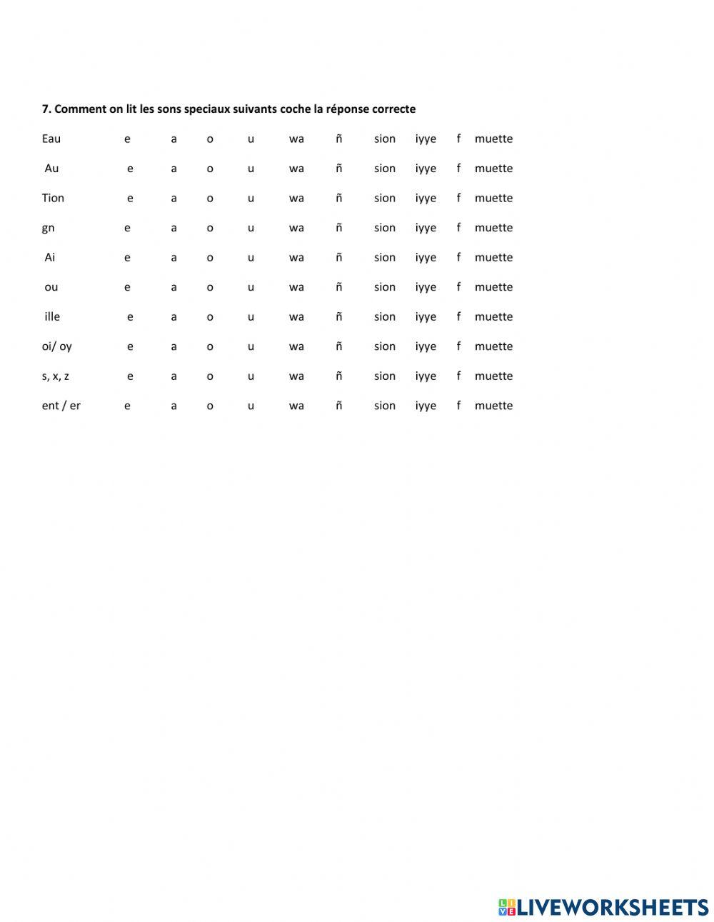 Examen premier … | Free Interactive Worksheets | 1383432