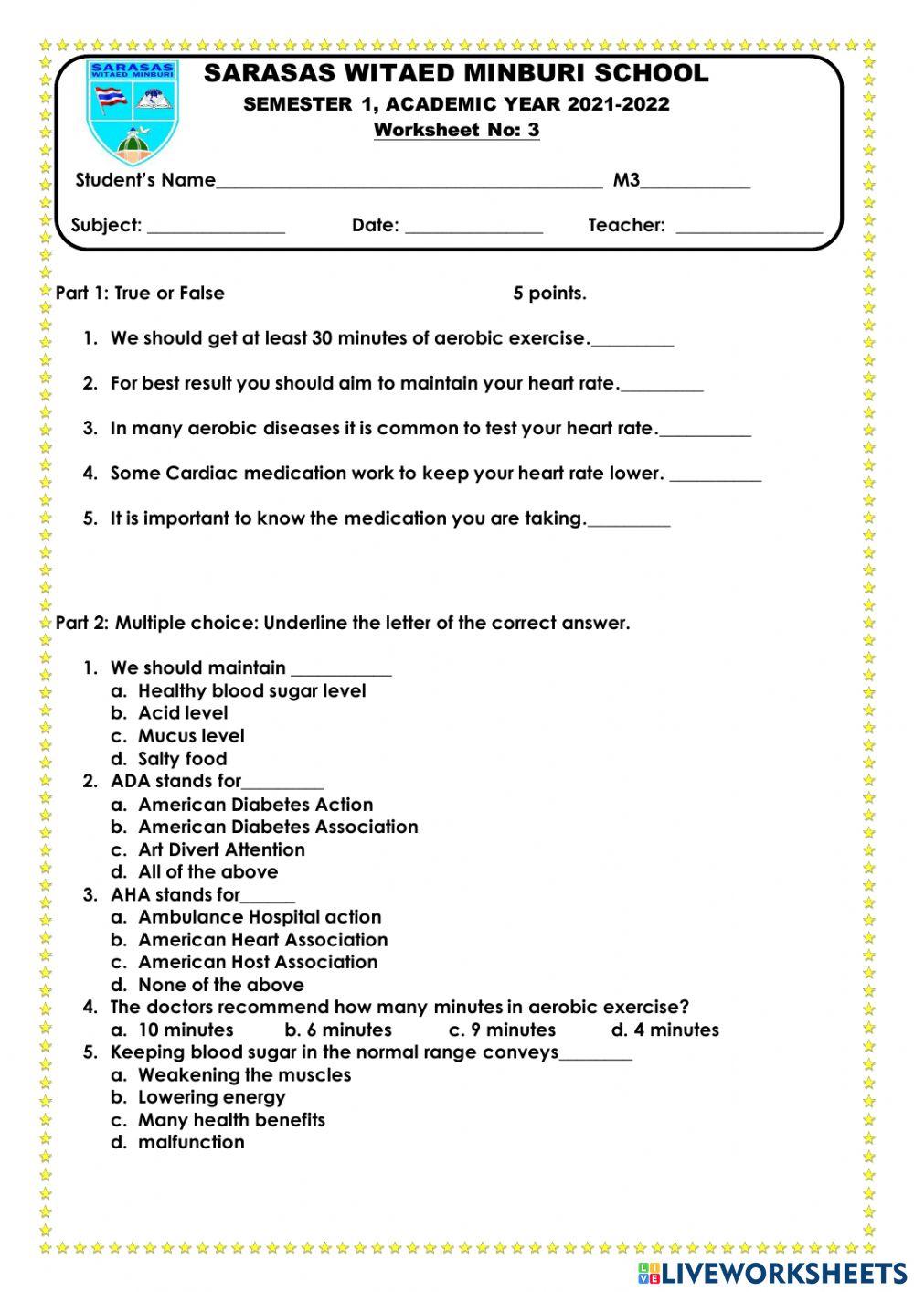 M3 worksheet | Live Worksheets