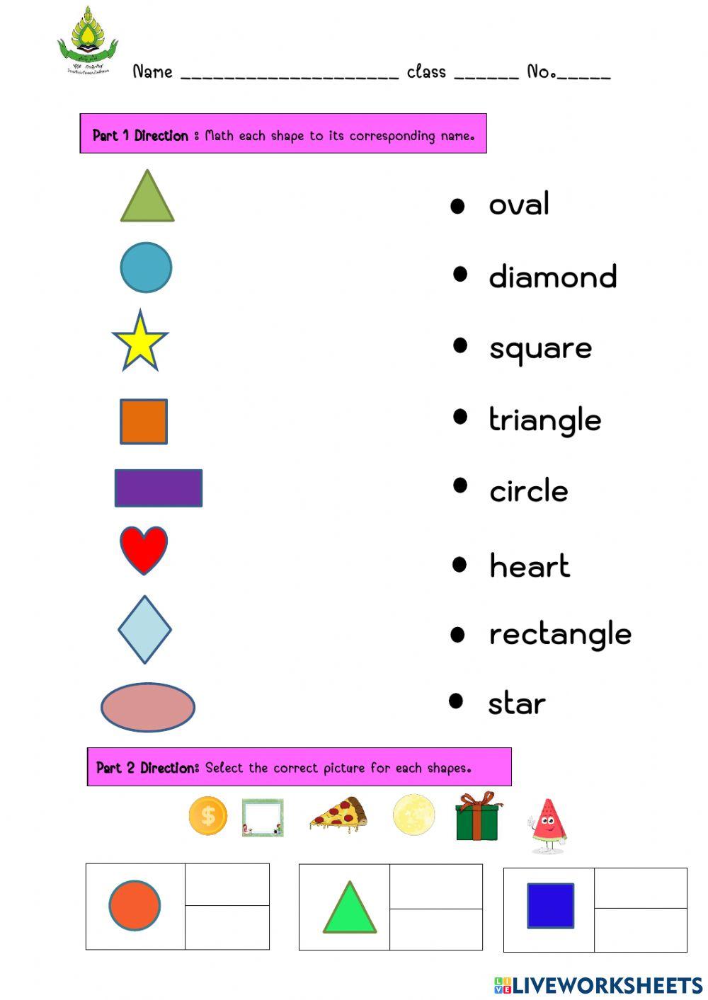 1383846 | Shapes | Kornwika14 | LiveWorksheets