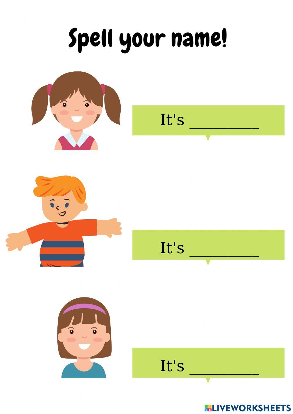 Spelling names 1383880 | Uyen Nguyen | Live Worksheets