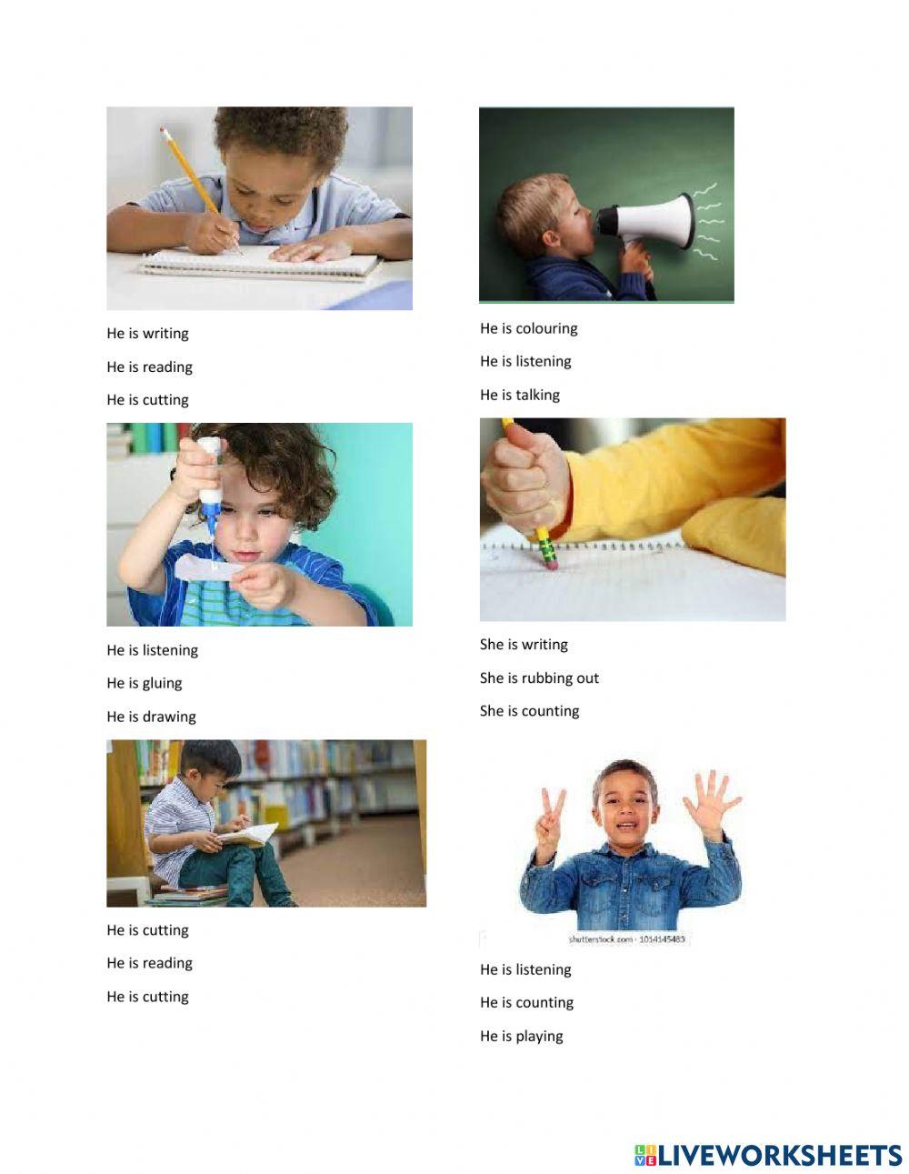 Activity (present continuous) worksheet | Live Worksheets