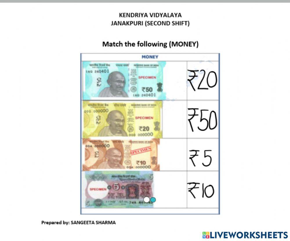 Money online exercise for Grade 2 | Live Worksheets