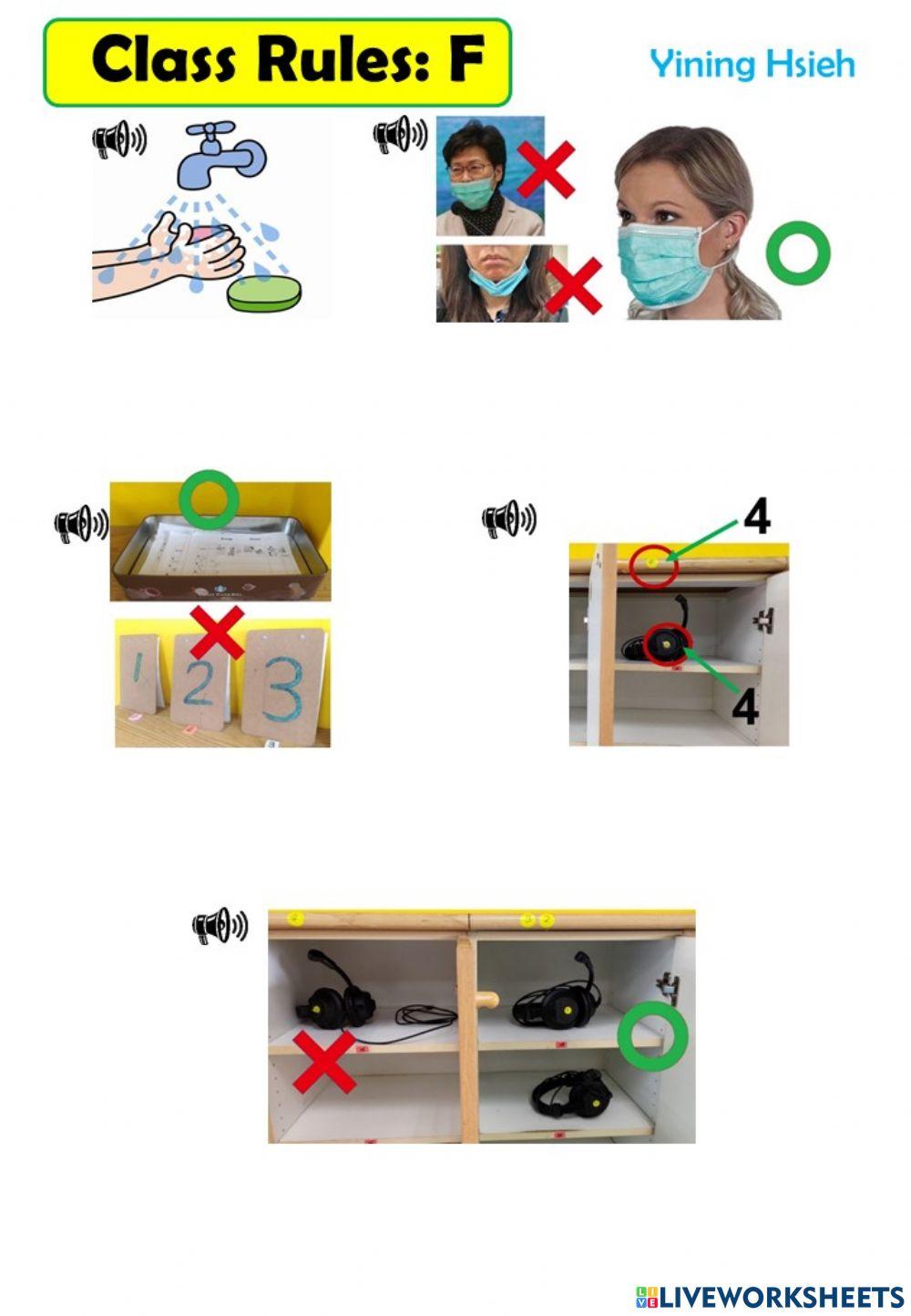 Class Rules: F worksheet | Live Worksheets