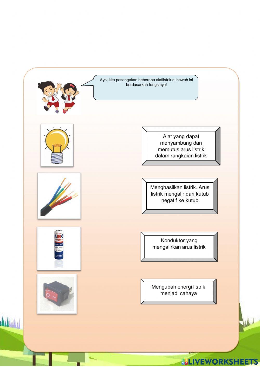 Komponen listrik exercise | Live Worksheets