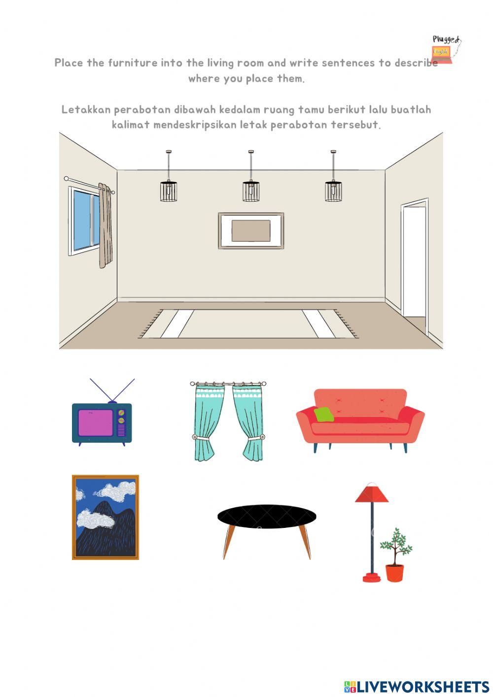 Living Room interactive worksheet for 7 | Live Worksheets