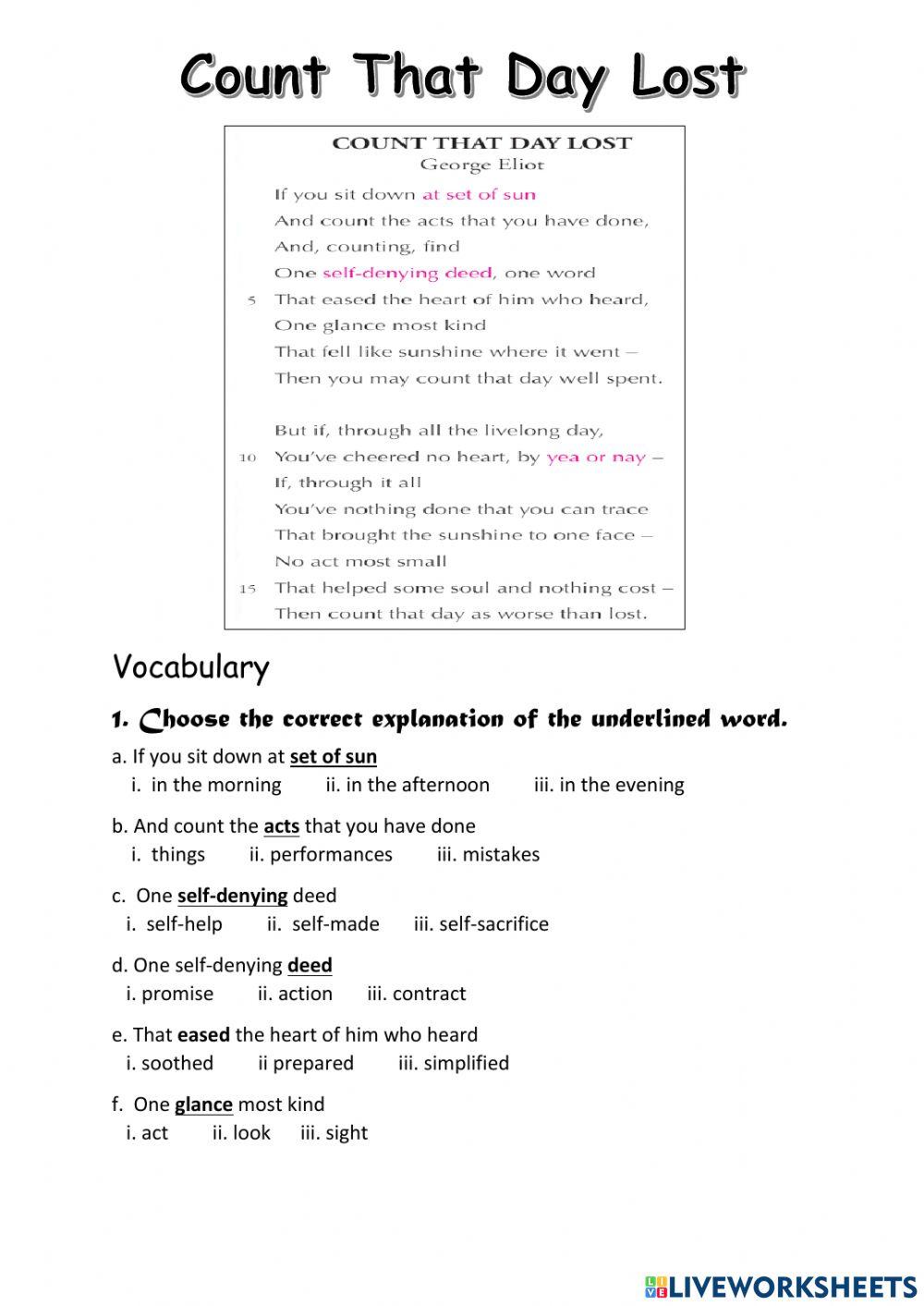 Count That Day Lost 1385539 | Sadeena Pinhasik | Live