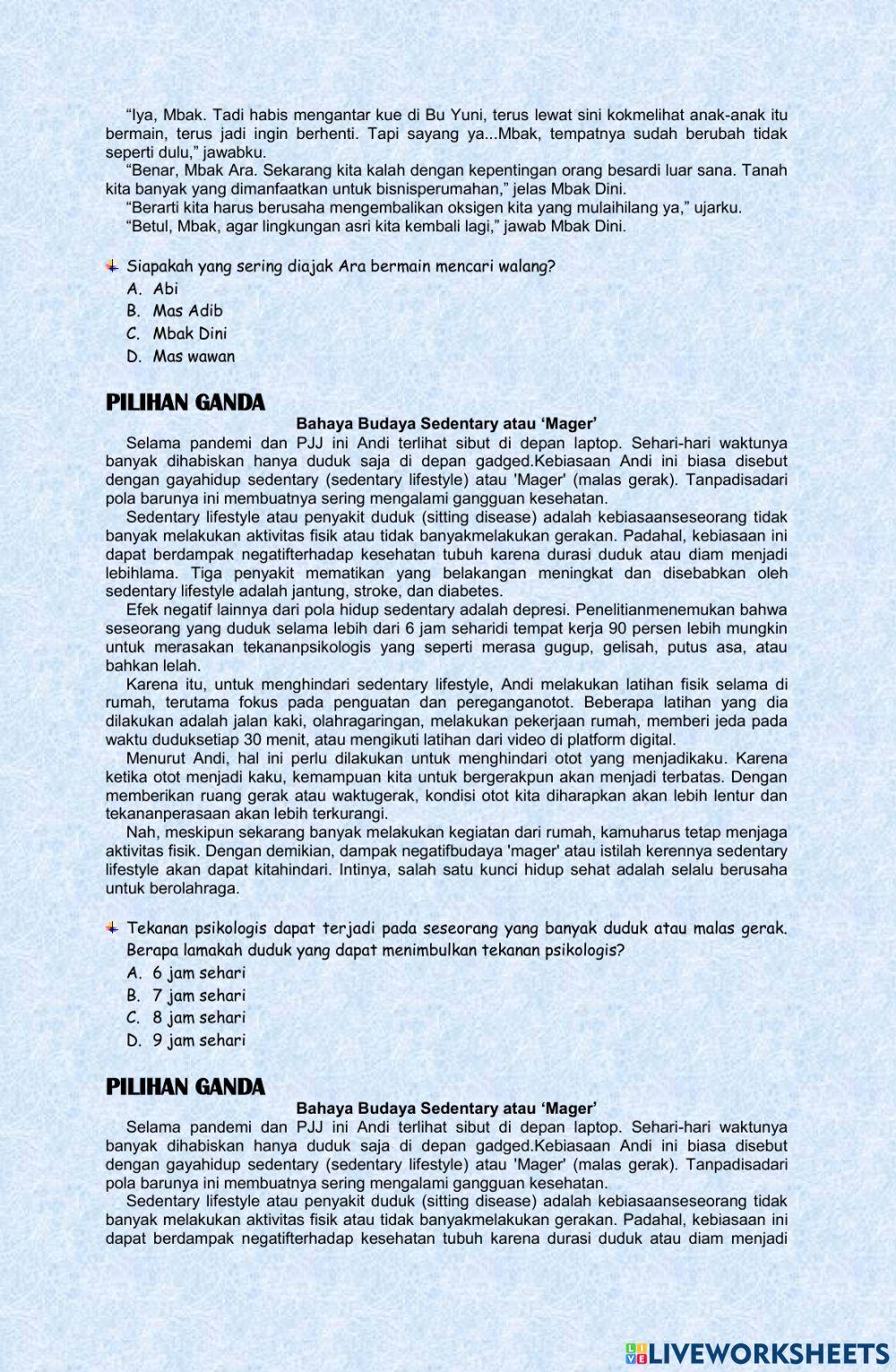 Glad akm worksheet | Live Worksheets