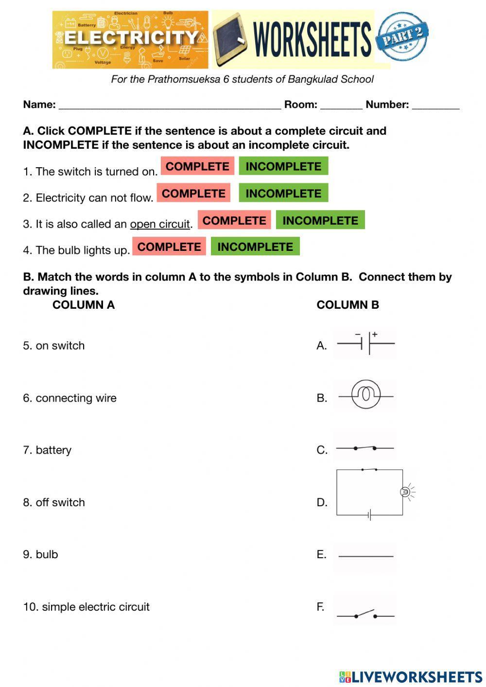 simple circuits year 6