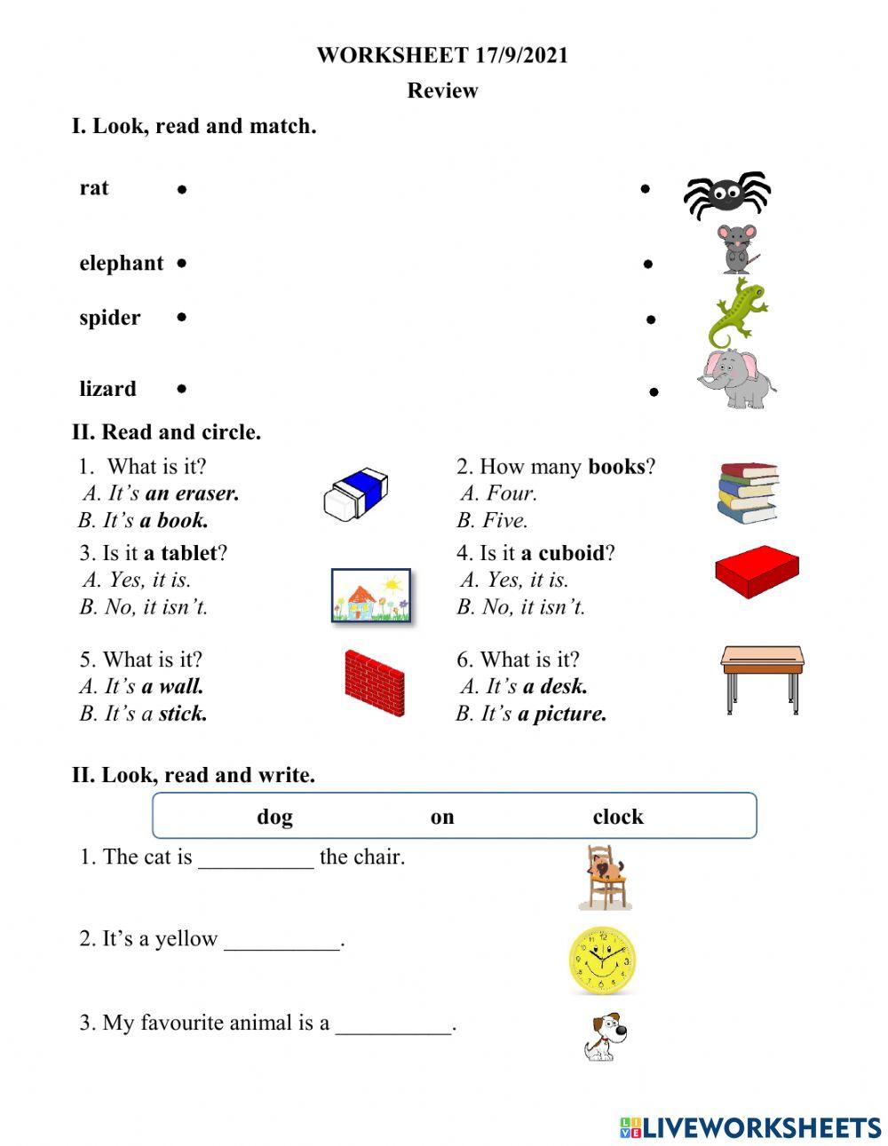 Worksheet 17-9-2021 worksheet | Live Worksheets