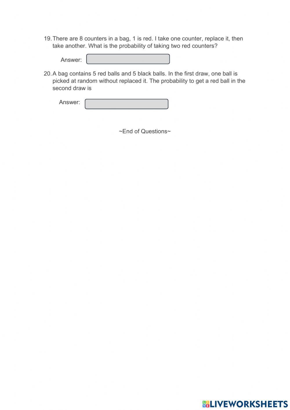 Pre-Test Introduction to Statistics HSEP 2021 online exercise for ...