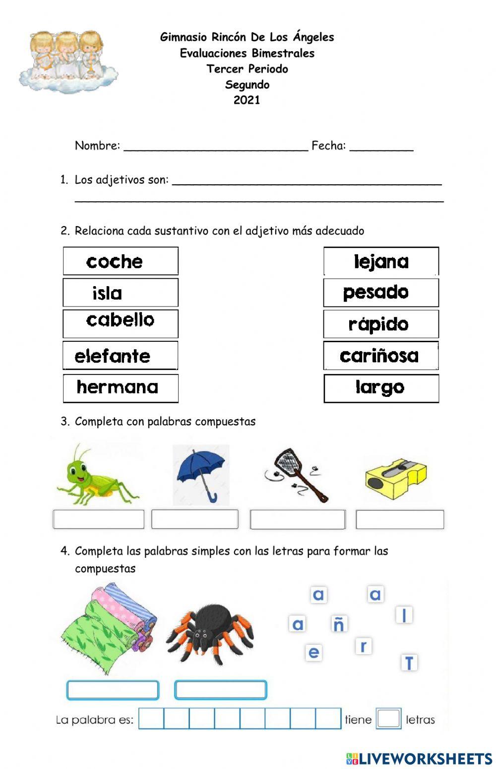 Español evaluacion interactive worksheet | Live Worksheets