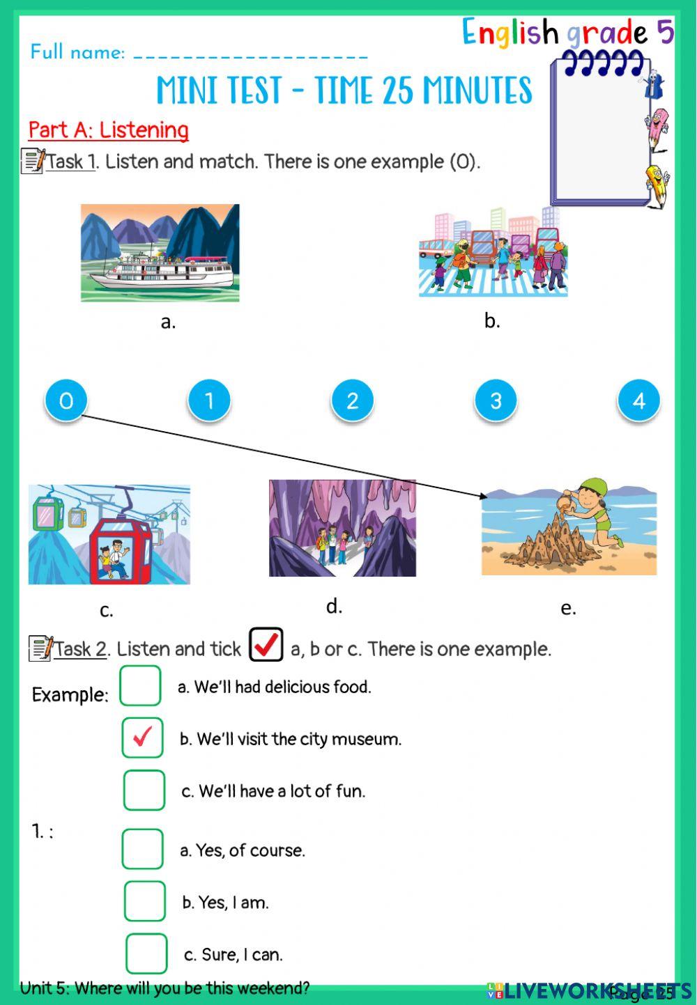 Grade 5-Unit 5 | MsJunia | Live Worksheets