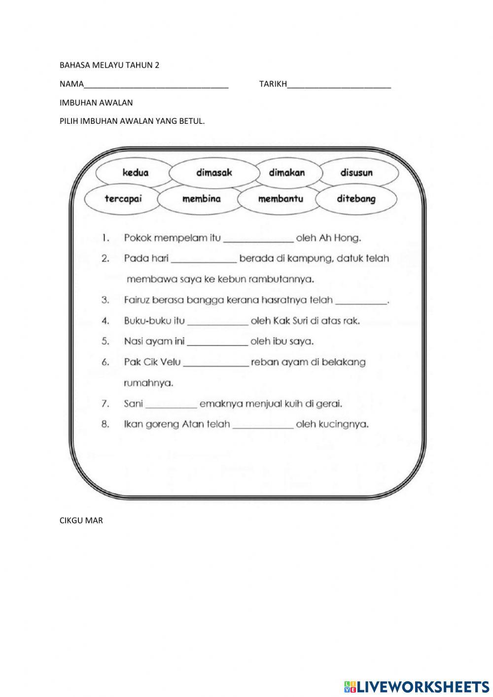 Bahasa melayu tahun 2 1387179 | MARYATI MD TAIB | Live