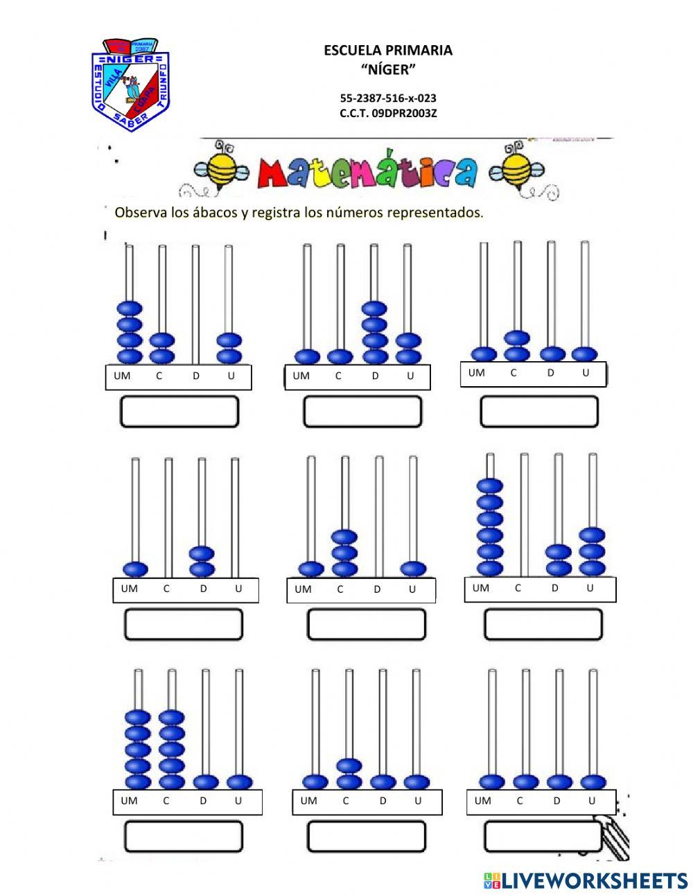 1387170 | Escritura de números a partir de un ábaco
